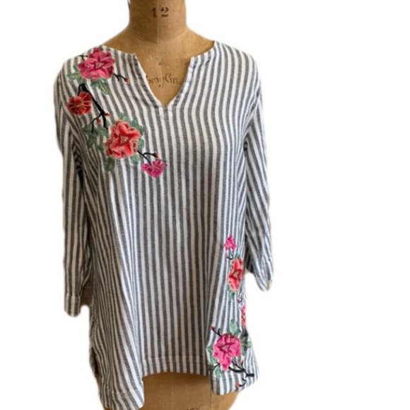 Soft Surroundings | Tops | Soft Surroundings Embroidered Blouse Top ...